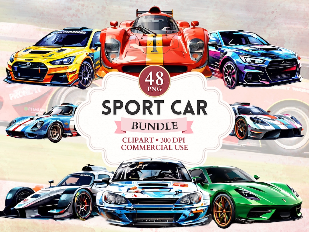 Sport Cars Clipart Bundle, Racing Car Clipart, Racing Png, Race Car Png ...
