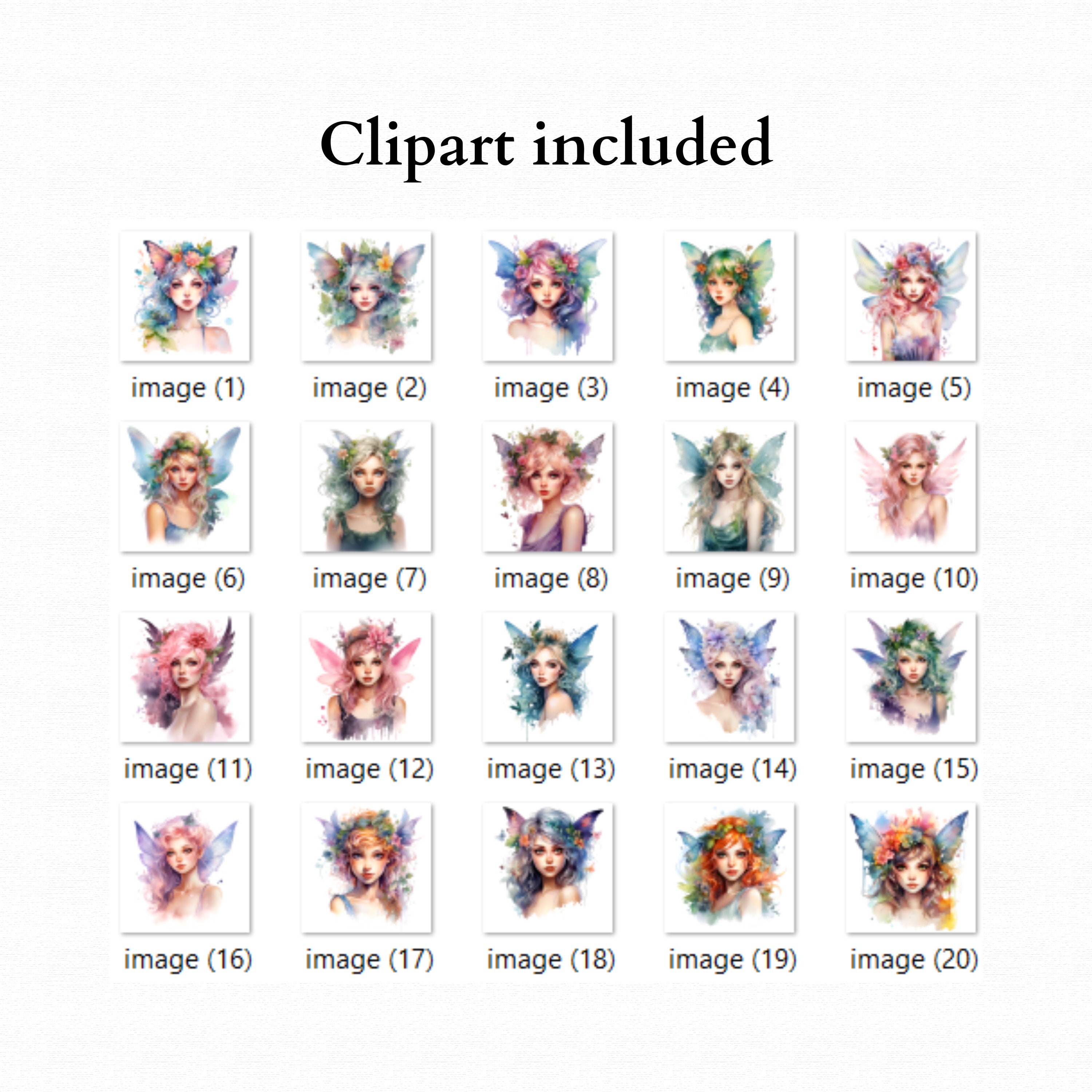 Fairy Sprite Clipart Fairytale Miniature Pixie Clipart - Etsy