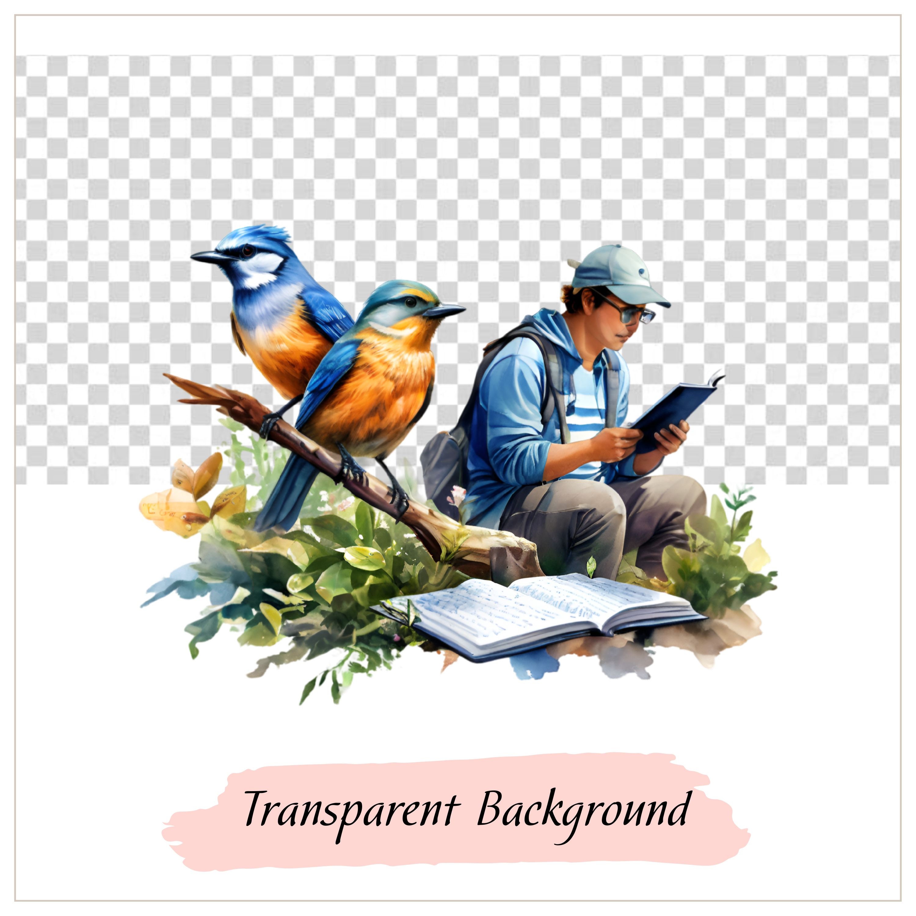 Bird Watching Clipart, Bird Watcher, Bird Png, Ornithology, Nature ...
