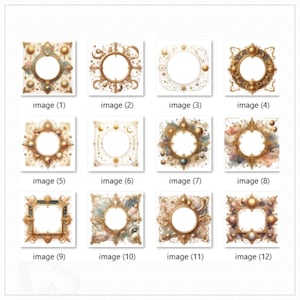 Celestial Gold Frame Clipart, Fantasy Printable Frames Png, Fairy Tale ...