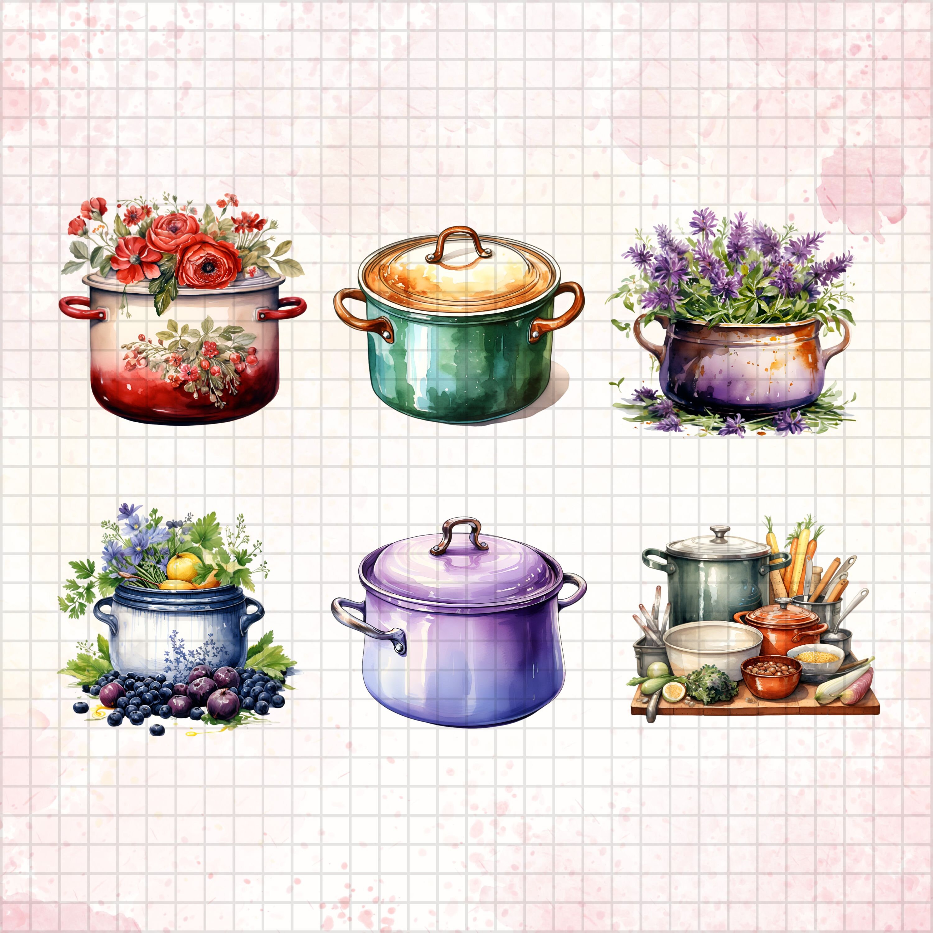 Kitchen Pot Clipart, Cooking Tools Clipart, Kitchen Utensils, Chef ...