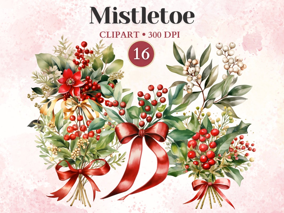 Mistletoe Clipart, Holly Berries, Holiday, Winter, December, Holiday ...