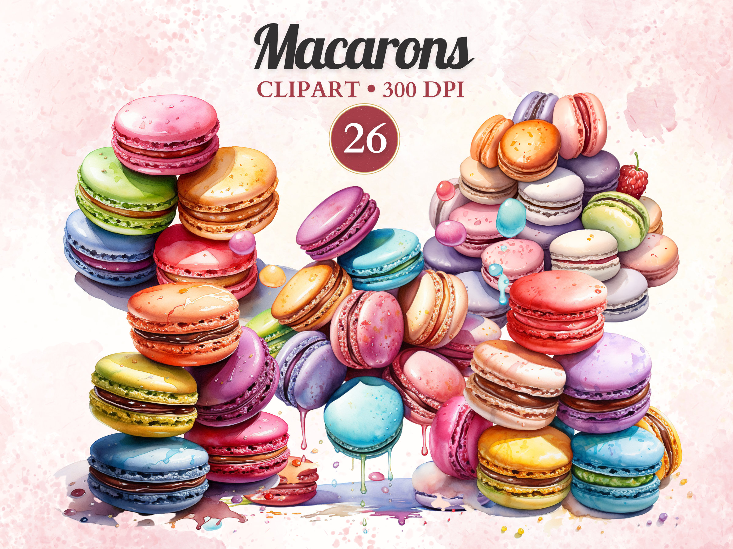 Macarons Clipart, Macarons Png, French Macaron Illustration, Dessert ...