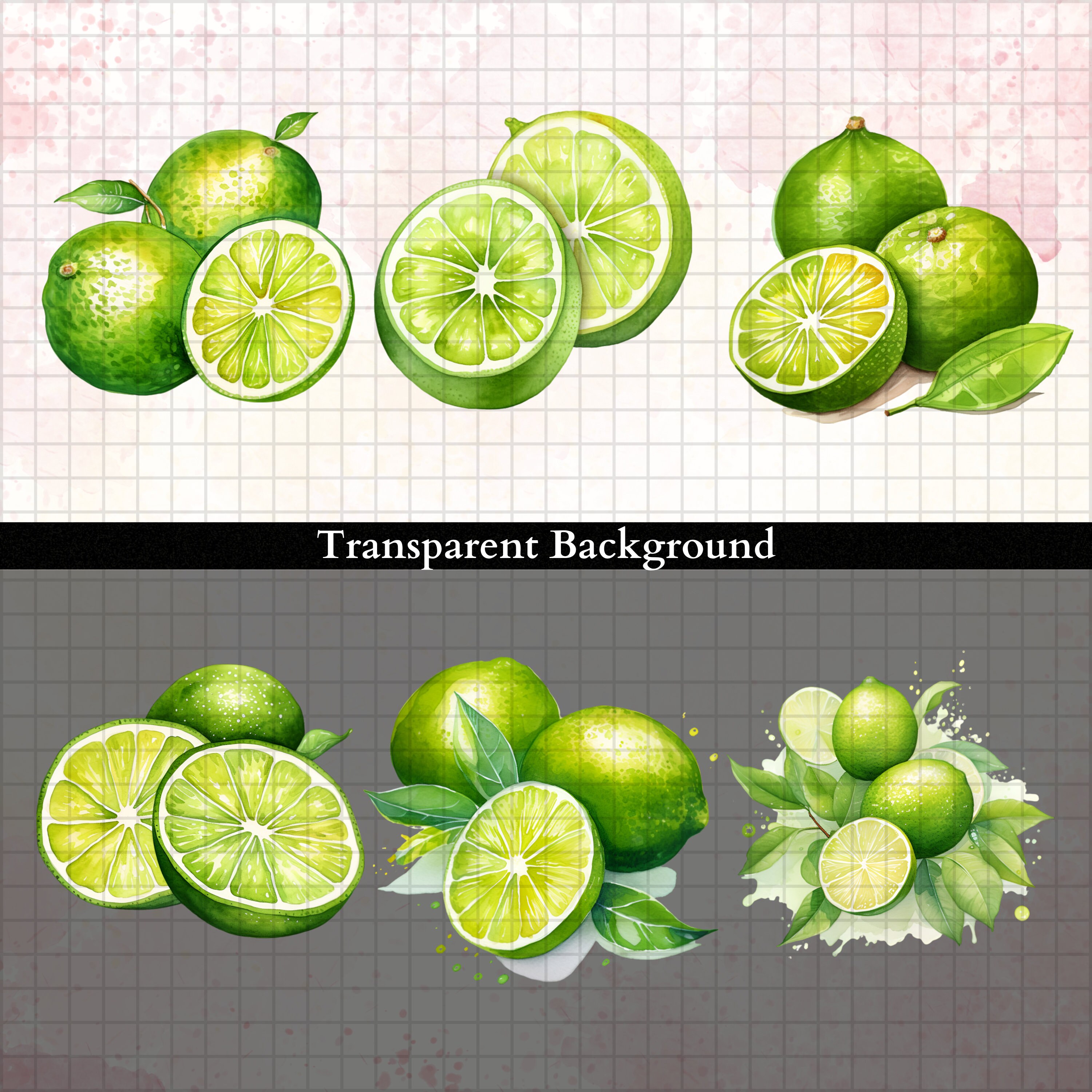 Lime Clipart, Lime Png, Watercolor Citrus, Citrus Image, Watercolor ...