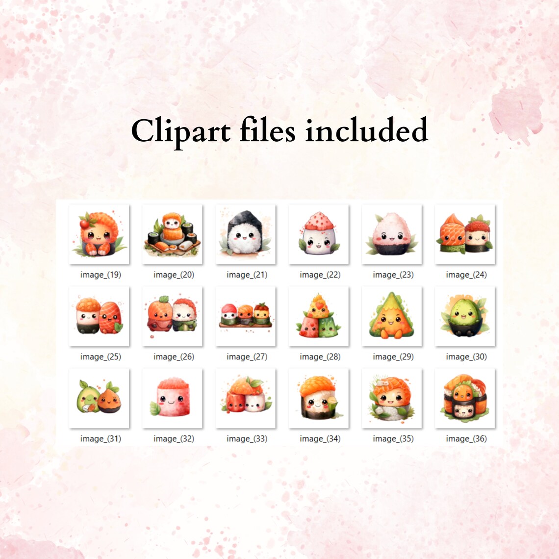 Kawaii Sushi Clipart, Cute Sushi, Kawaii Food Clipart, Cute Japanese ...