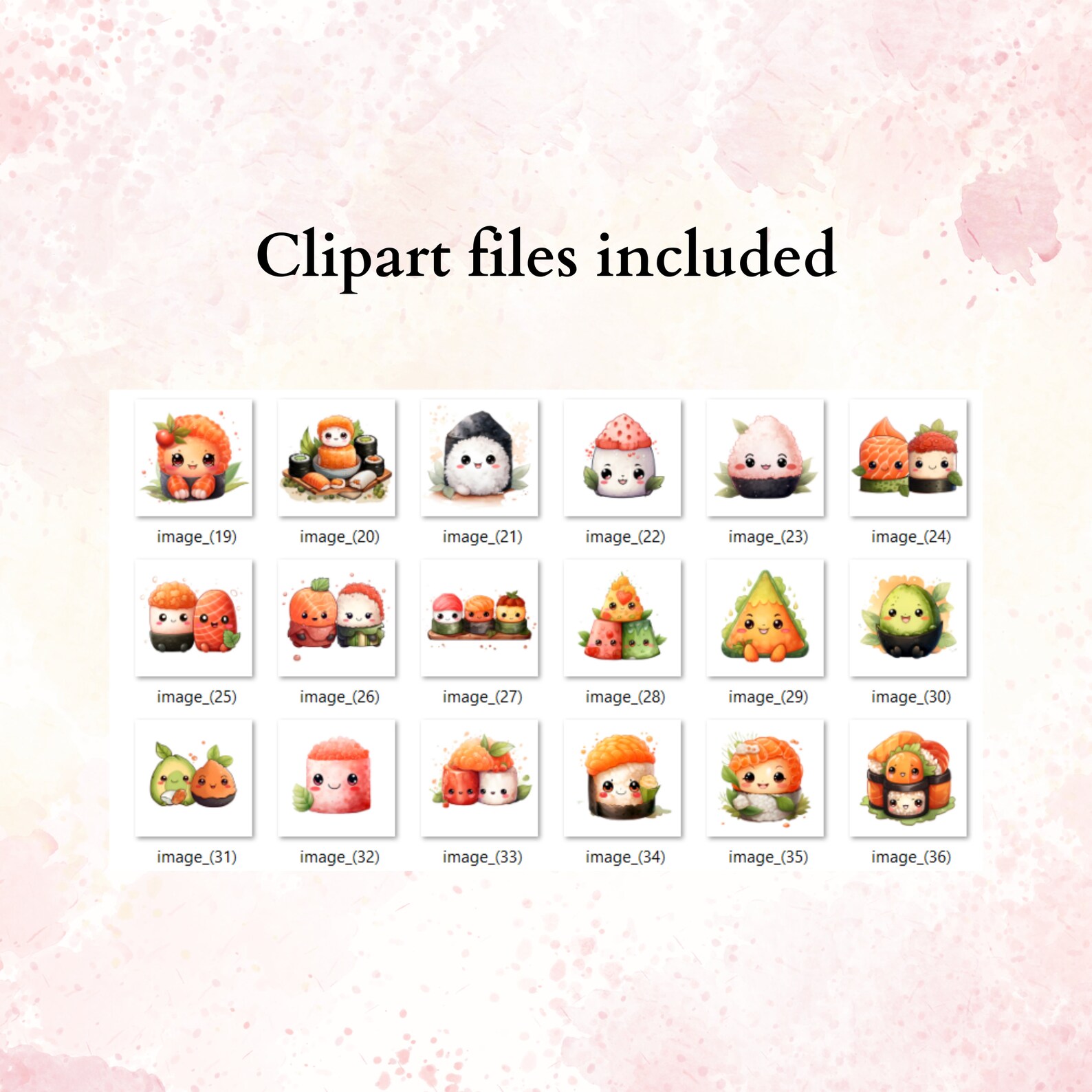Kawaii Sushi Clipart, Cute Sushi, Kawaii Food Clipart, Cute Japanese ...