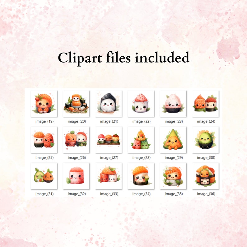 Kawaii Sushi Clipart, Cute Sushi, Kawaii Food Clipart, Cute Japanese ...