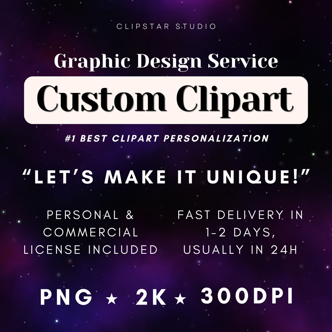 Custom Graphic Design Service, Personalized Clipart Order, Custom PNG ...