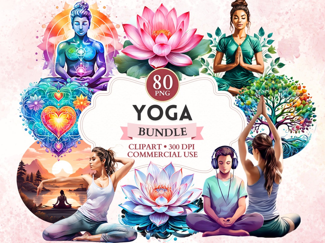 Yoga Clipart Bundle, Yoga Png, Yoga Pose, Mindfulness, Mindful Clipart ...