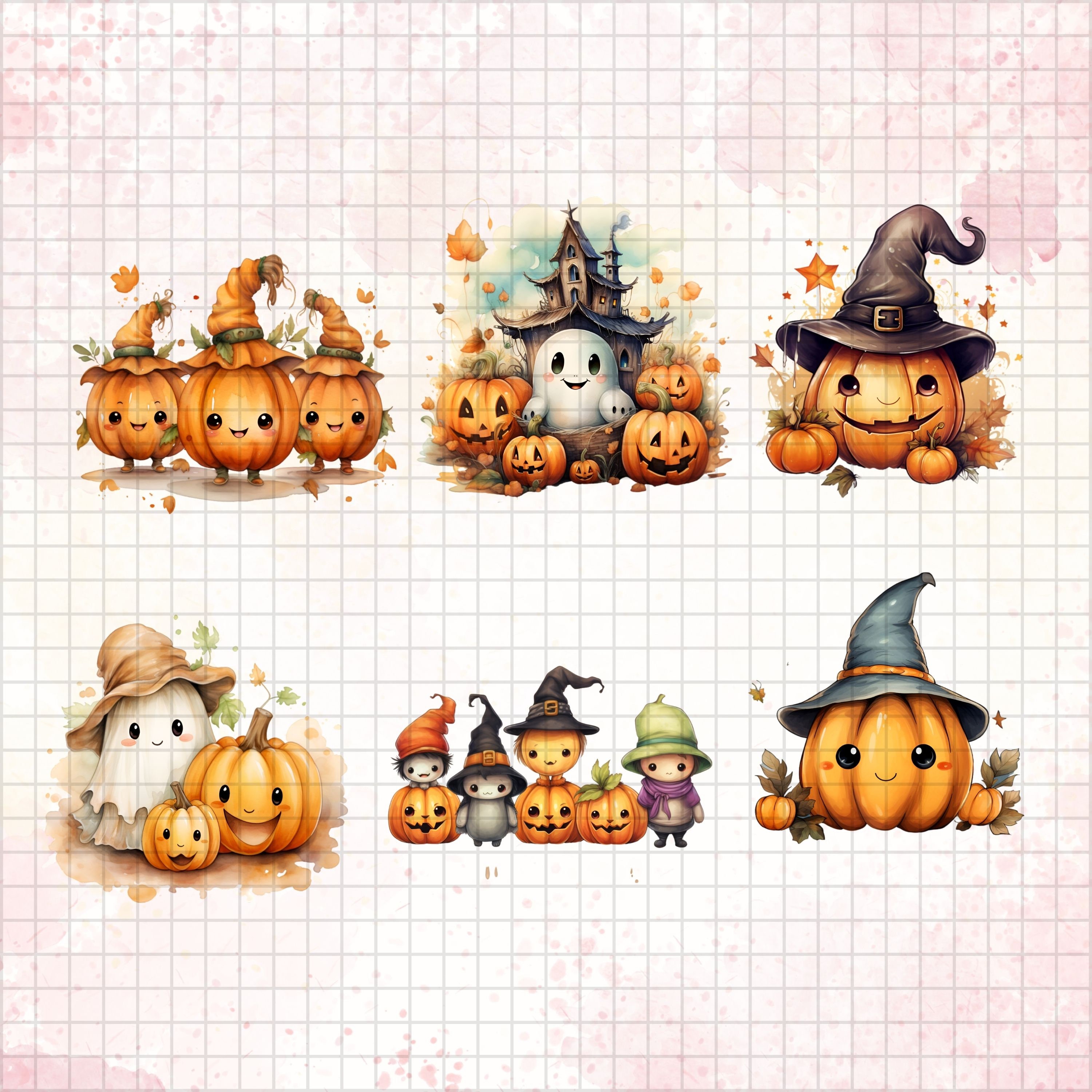 Kawaii Pumpkin Clipart Halloween Clipart Cute Pumpkin - Etsy