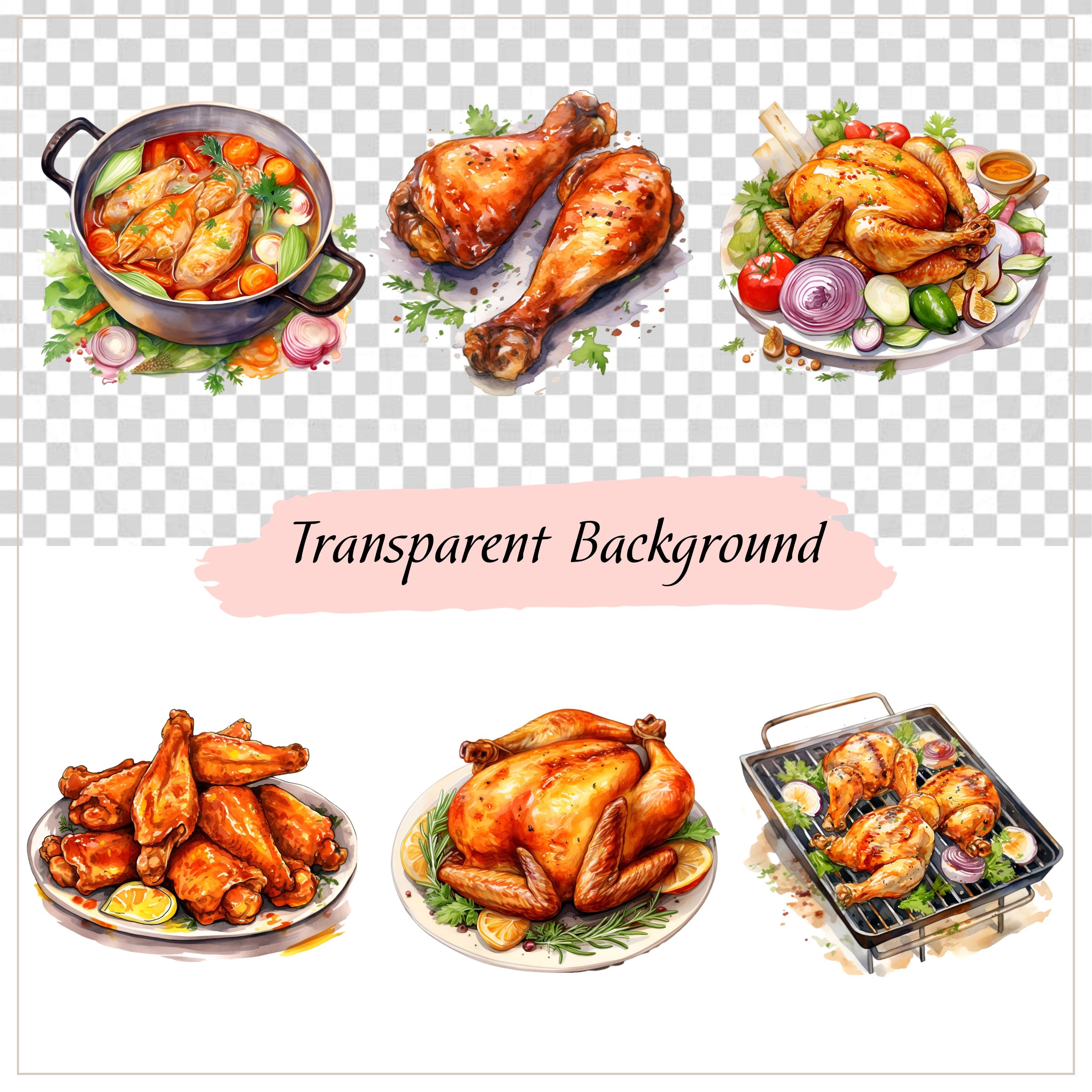 Chicken Clipart Chicken Png Chicken Vector Meat Clipart - Etsy