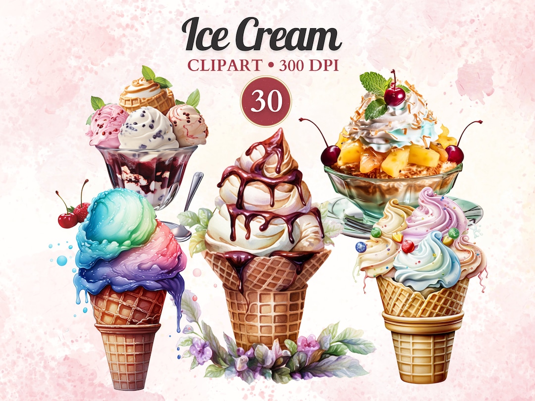 Ice Cream Clipart, Ice Cream Png, Summer Graphics, Beach Clipart ...