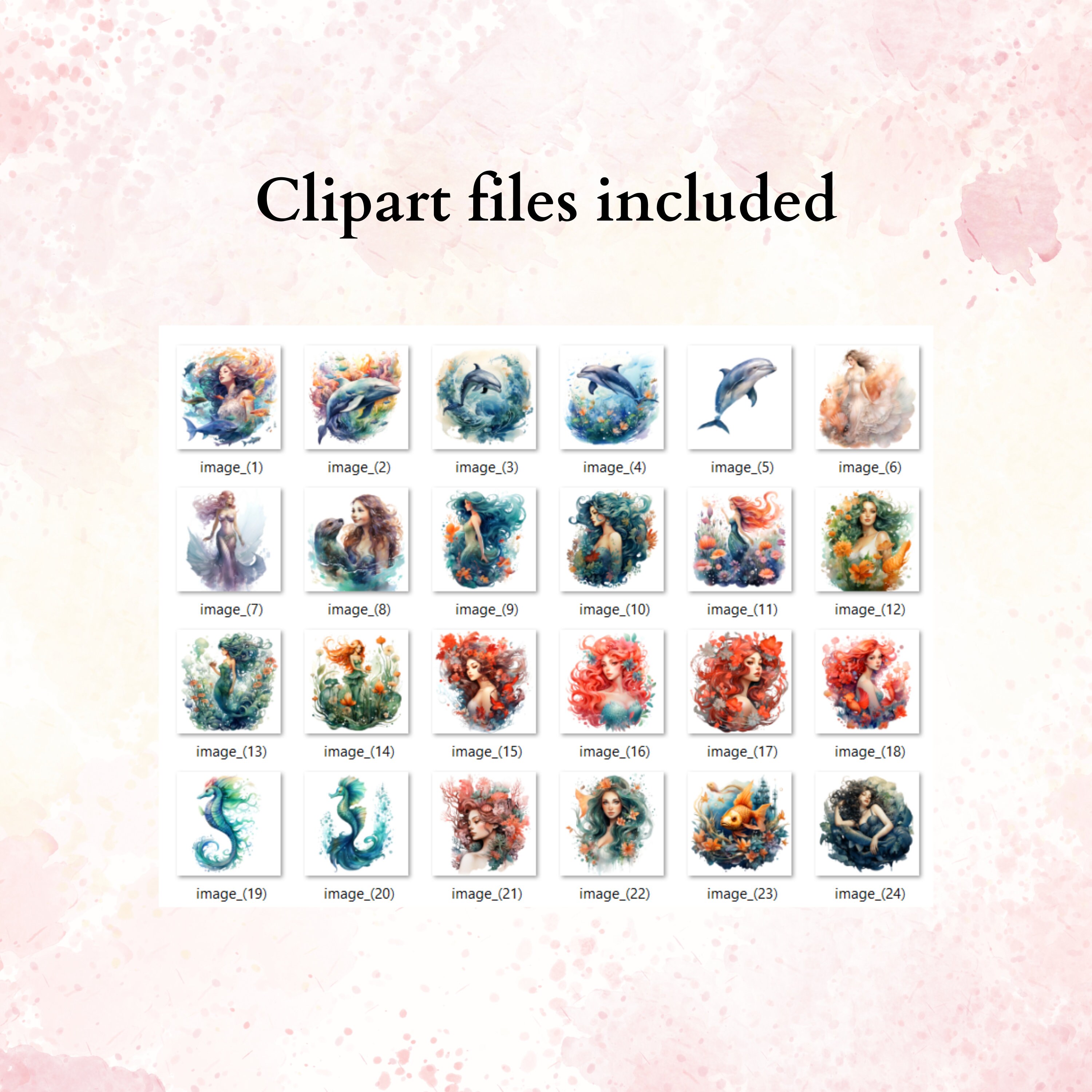 Fantasy Mermaid Clipart, Magical Mermaid, Sea Fairy, Fairy Tale Clipart ...