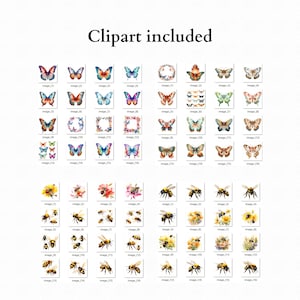 Pollinators Clipart Bundle, Insect Clipart, Silhouette, Entomology ...