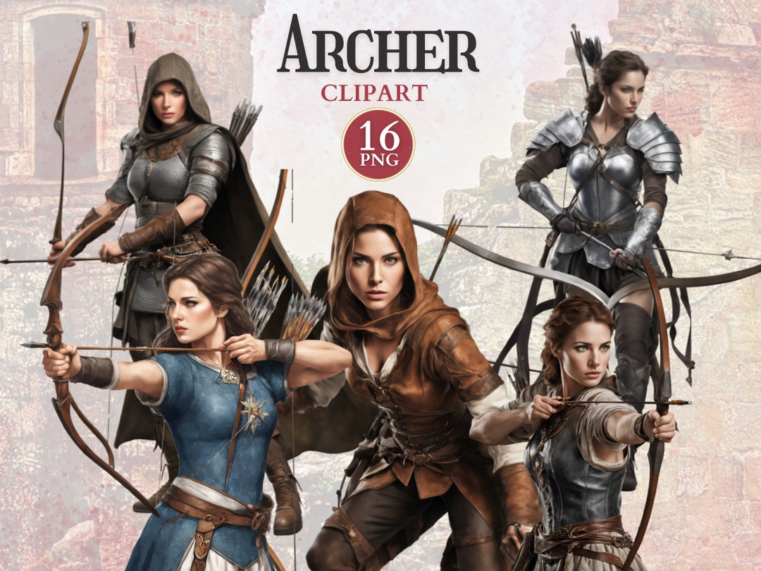 Archer Clipart, Medieval Archer, Archery Clipart, Medieval Image, Arrow ...