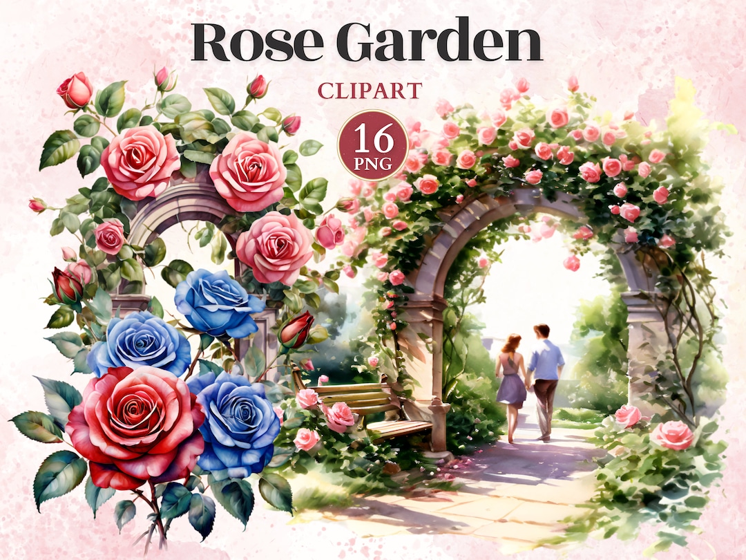 Rose Garden Clipart, Garden Graphics, Flower Vector, Roses Clipart ...