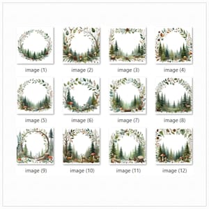 Forest Frame Clipart, Enchanted Forest, Printable Greenery Frame Png ...