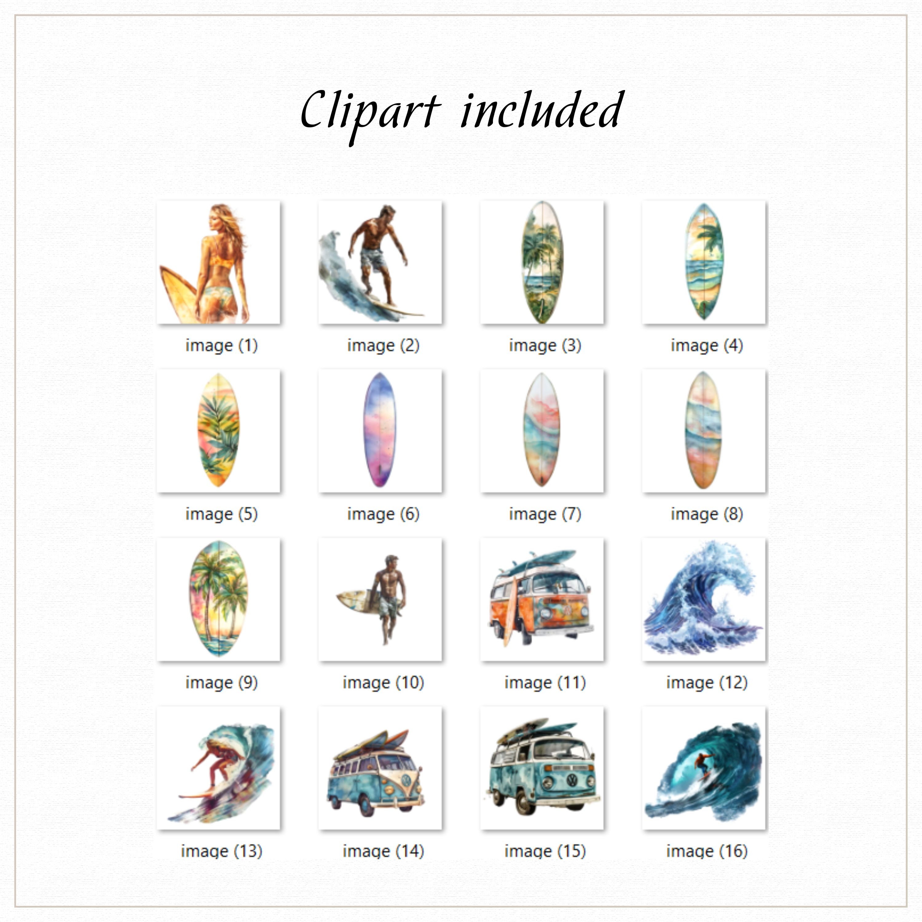 Surf Clipart, Surf Png, Surfing Graphics, Surfboard Png, Surfer Clipart ...