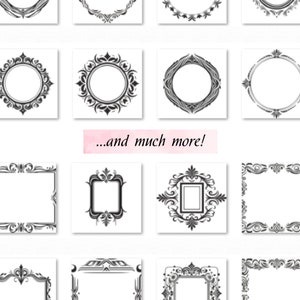 Geometric Frames Clipart, Printable Photo Frame Png, Ornate Picture ...