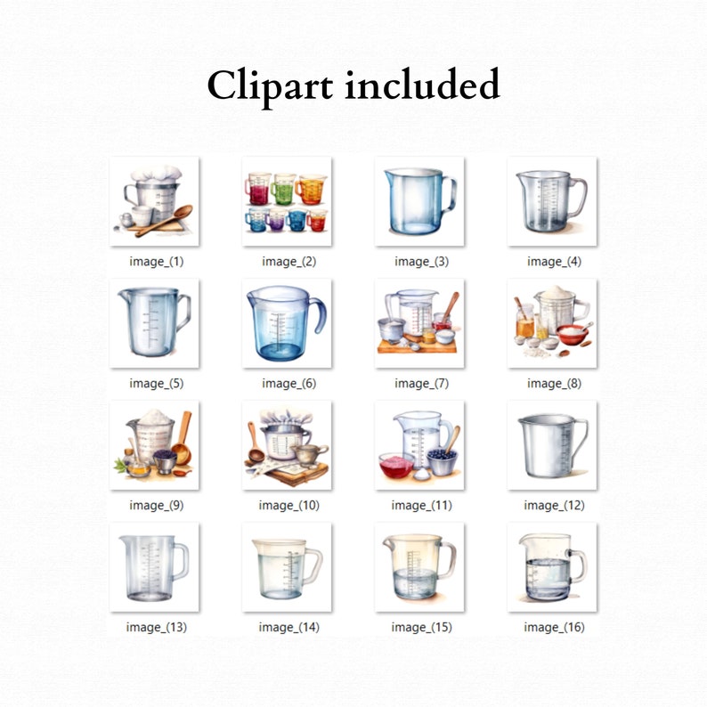 Measuring Cup Clipart, Cooking Clipart, Baking Clipart, Kitchen ...