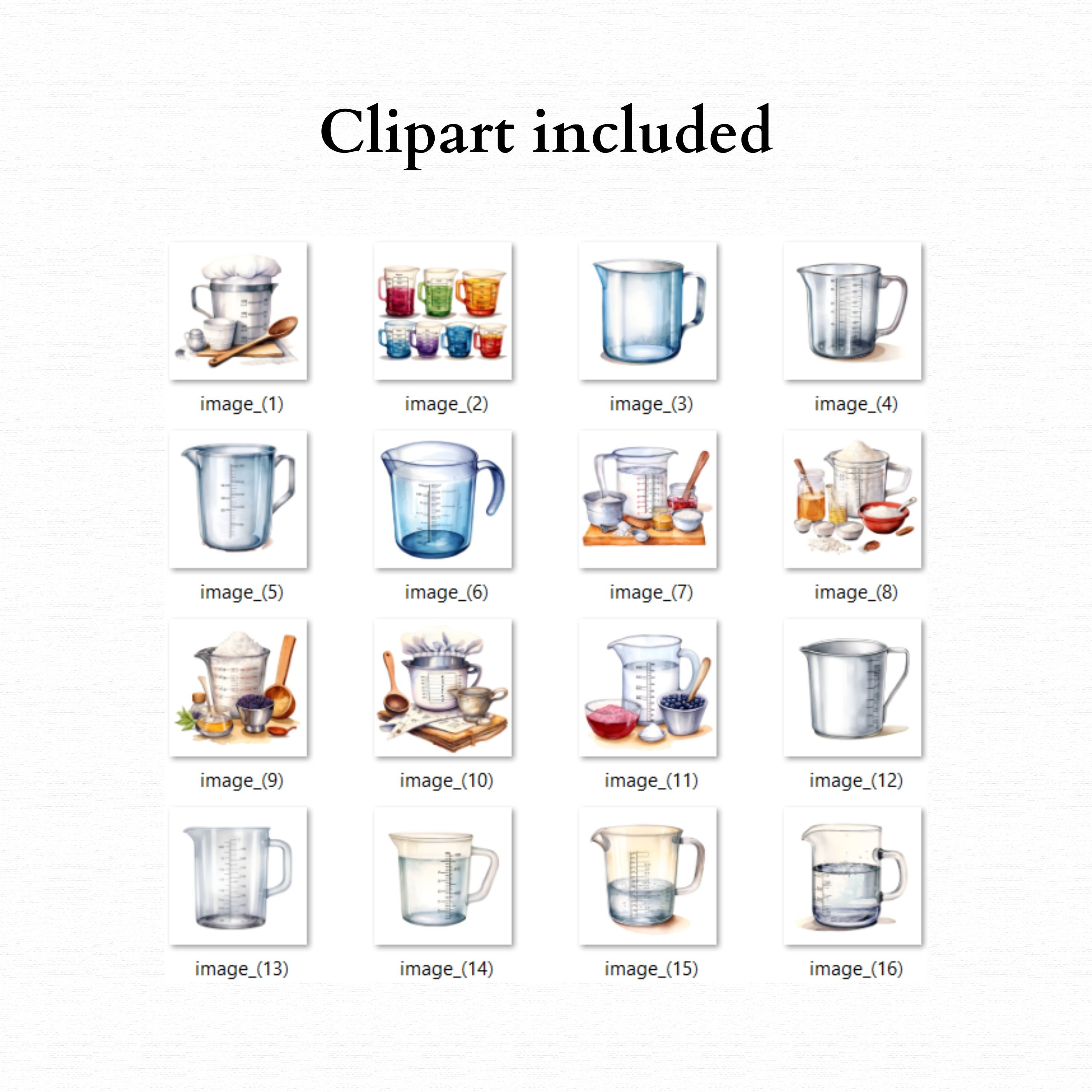 Measuring Cup Clipart, Cooking Clipart, Baking Clipart, Kitchen ...