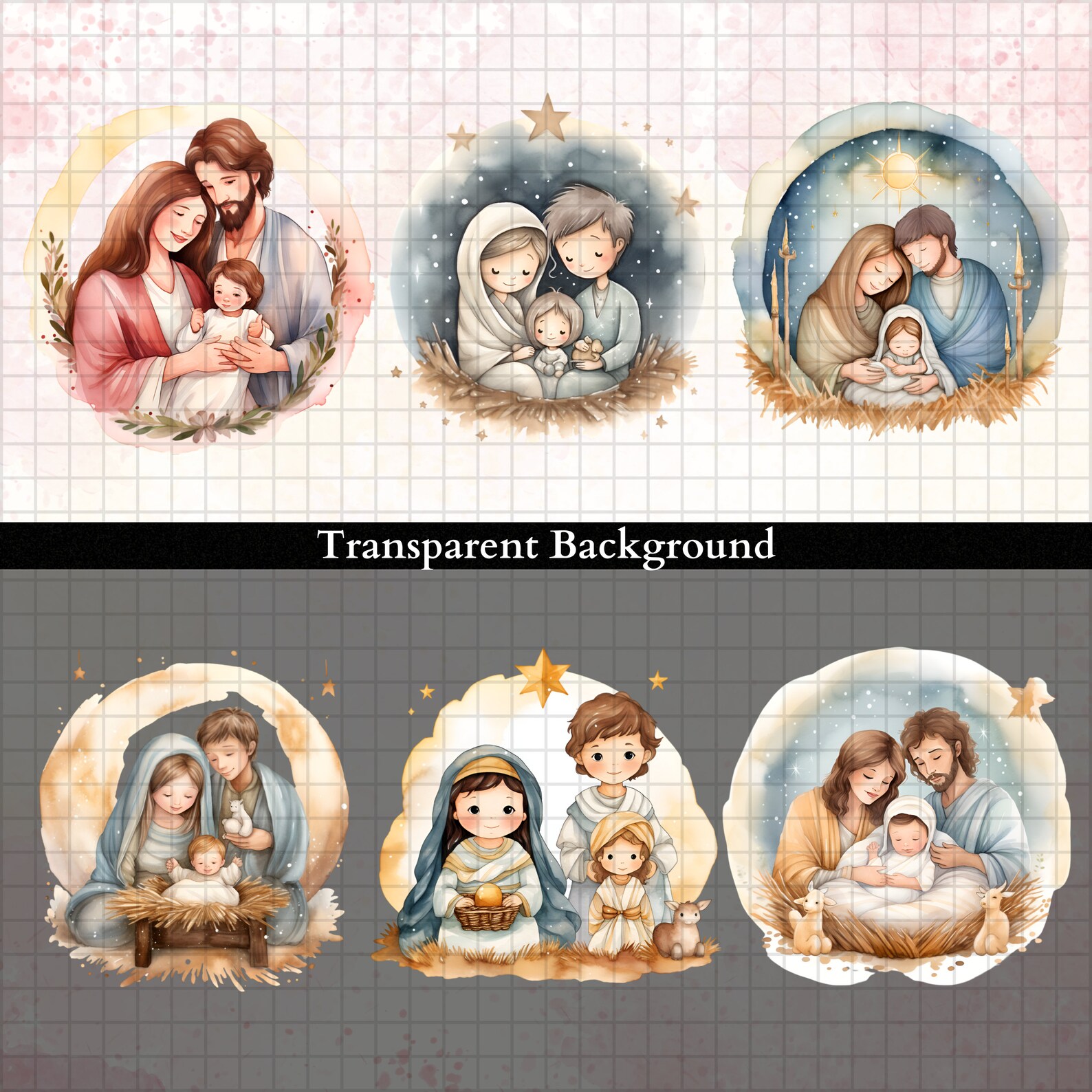 Holy Family Clipart, Nativity Scene, Holy Family Icon, Jesus Clipart ...