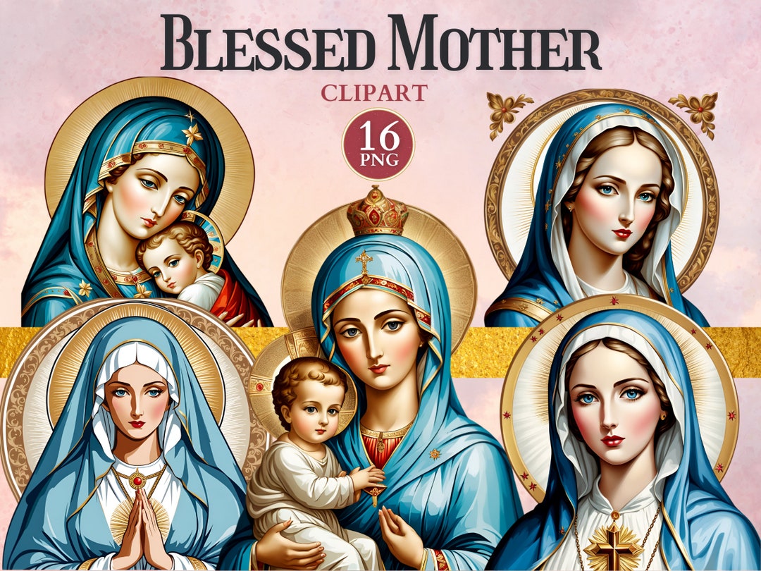 Blessed Mother Clipart, Blessed Virgin Mary, Mother of God, Faith Cut File, Madonna Silhouette ...