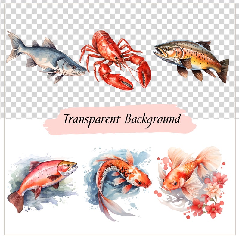 Freshwater Fish Clipart Bundle Fish Clipart Fish Silhouette - Etsy