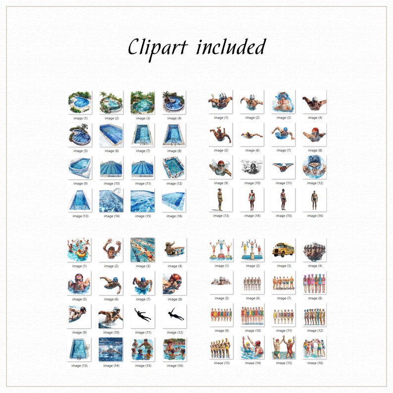 Swimming Clipart Bundle, Swim Png, Swimmer Png, Swimming Pool, Water ...