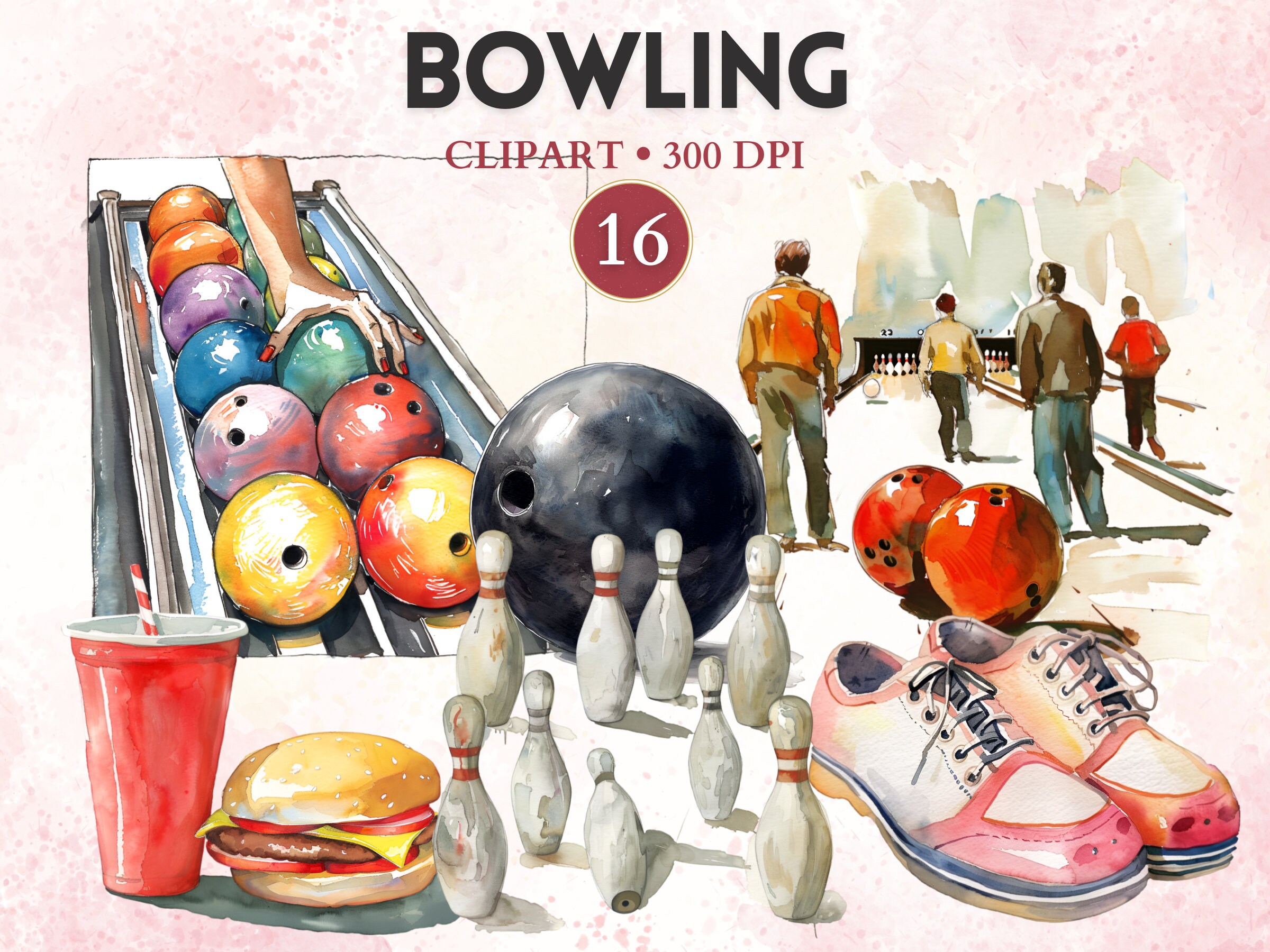 Bowling Clipart, Bowling Png, Bowling Ball, Pin, Shoes, Sport Graphics ...