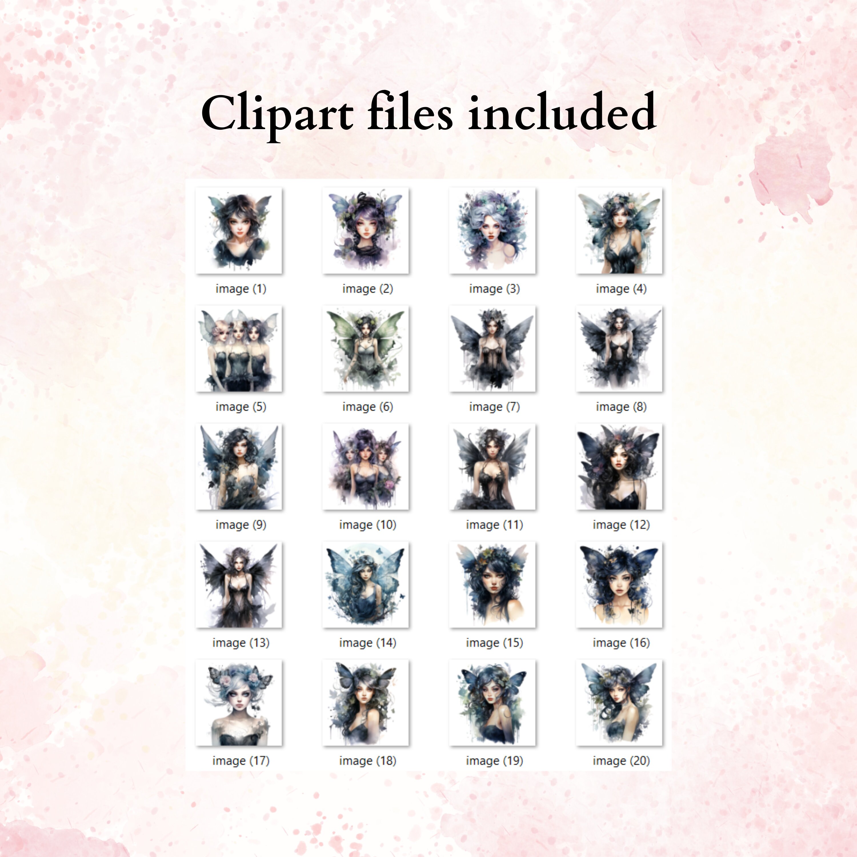 Gothic Pixies Clipart, Pixie Clipart, Fairy Png, Gothic Fairy, Gothic ...