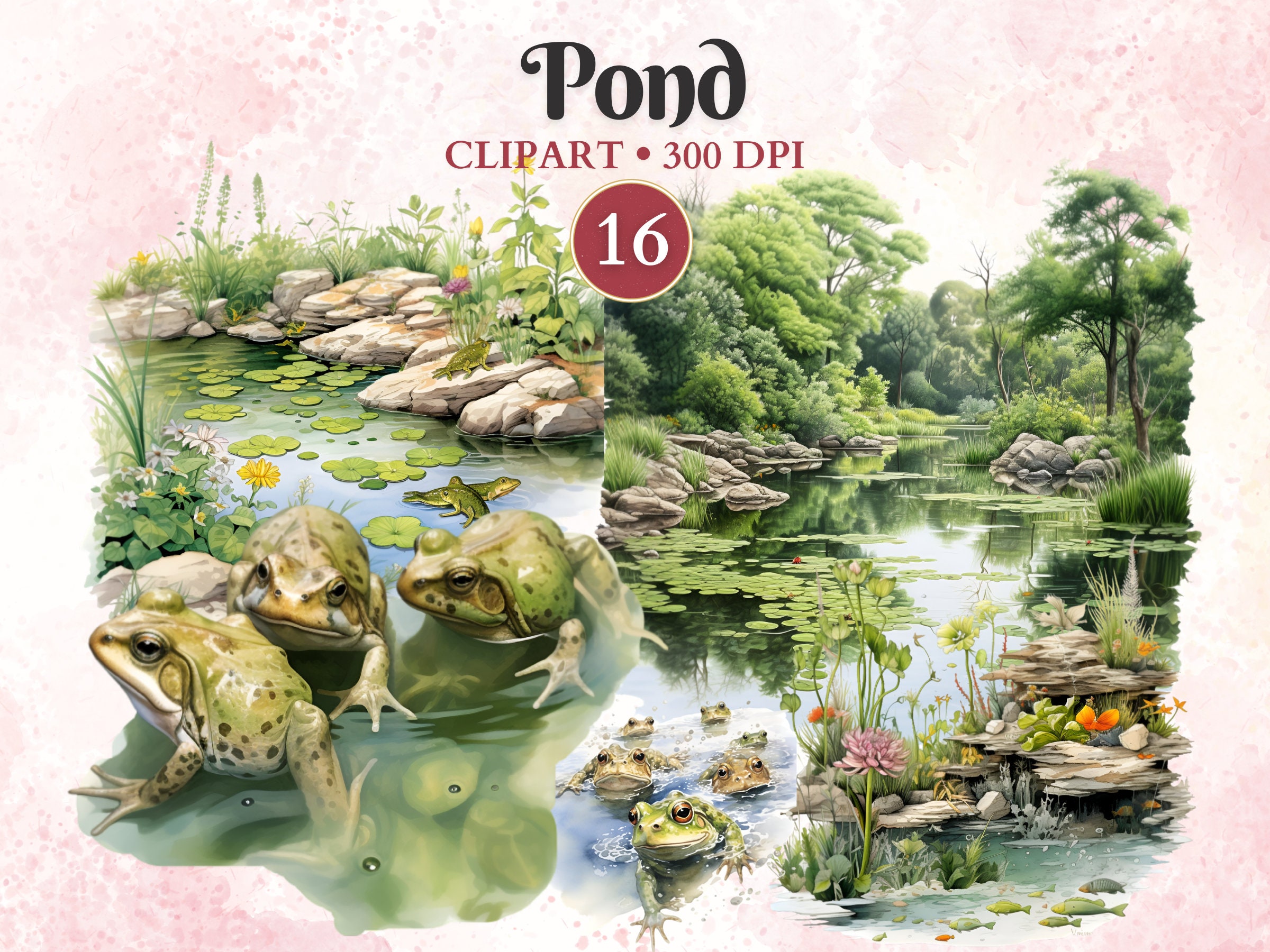 Pond Clipart, Pond Png, Pond Vector, Frog Clipart, Tadpole, Amphibian ...