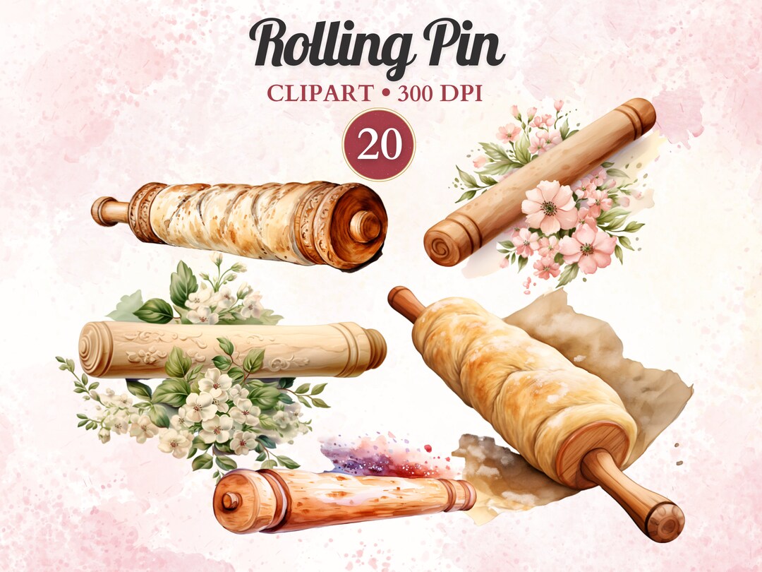 Rolling Pin Clipart, Cooking Tools Clipart, Kitchen Utensils, Chef ...