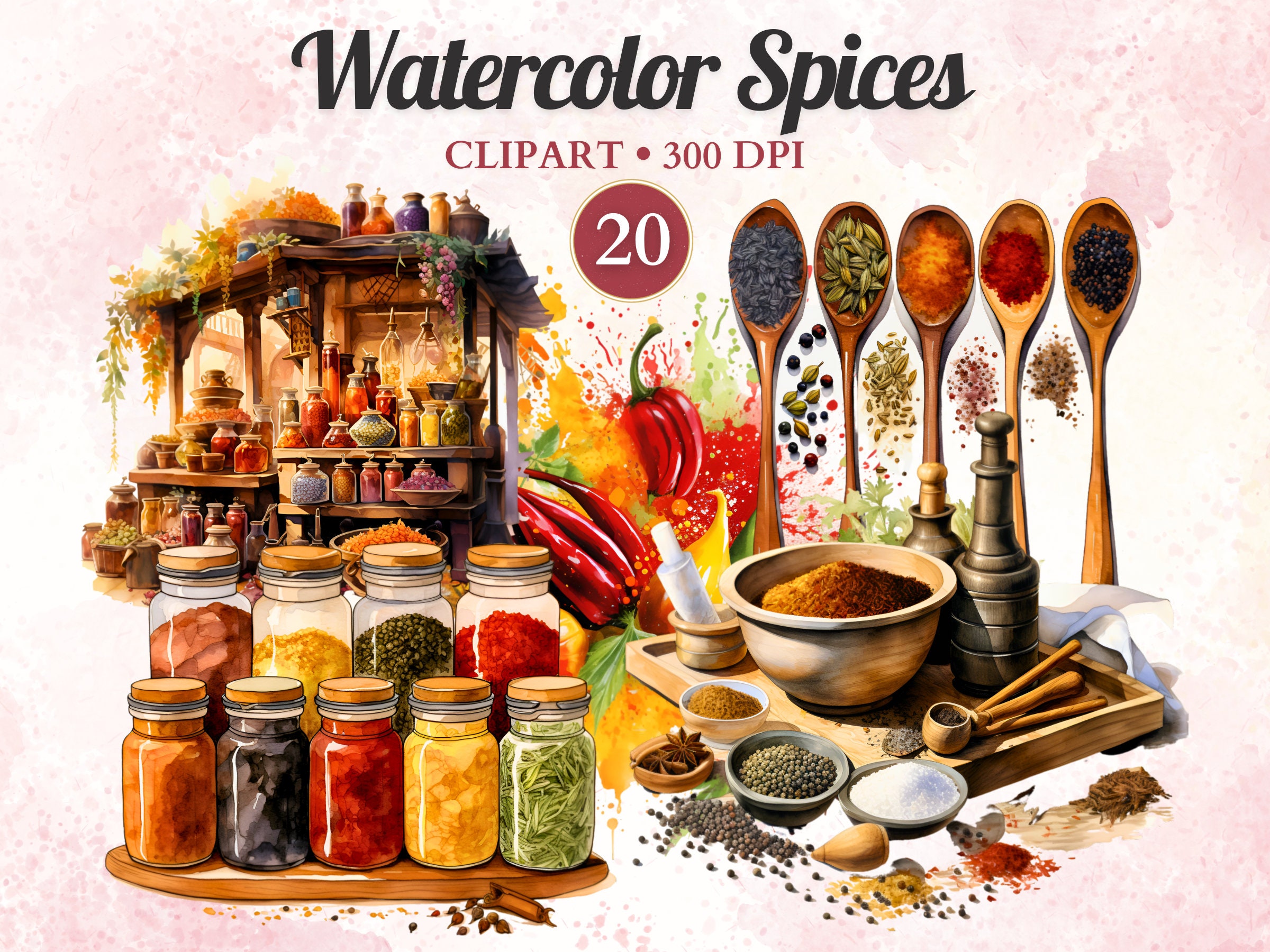 Watercolor Spices Clipart, Spices Clipart, Spices Png, Spice ...