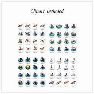 Aquatic Sports Clipart Bundle, Water Sports, Diving, Kayak, Paddle ...