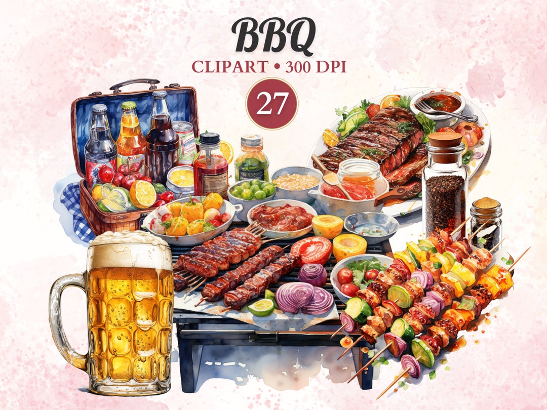 BBQ Clipart, Barbecue Clipart, Collection, Picnic Clipart, Bbq Grill ...