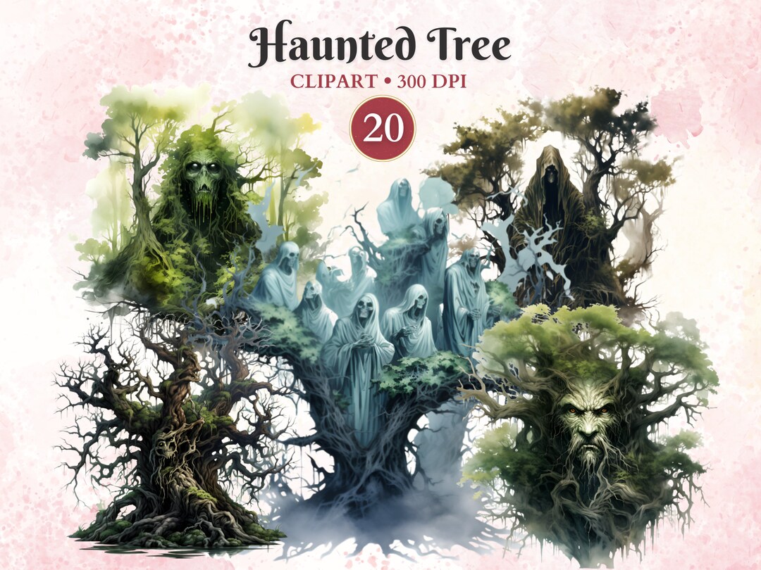 Haunted Tree Clipart, Haunted Mansion, Dead Tree Clipart, Halloween ...
