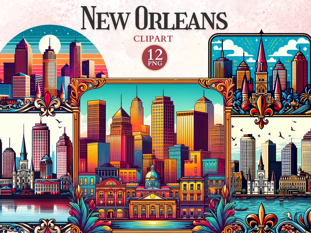 New Orleans Clipart, New Orleans Skyline, Mardi Gras Carnival, City ...