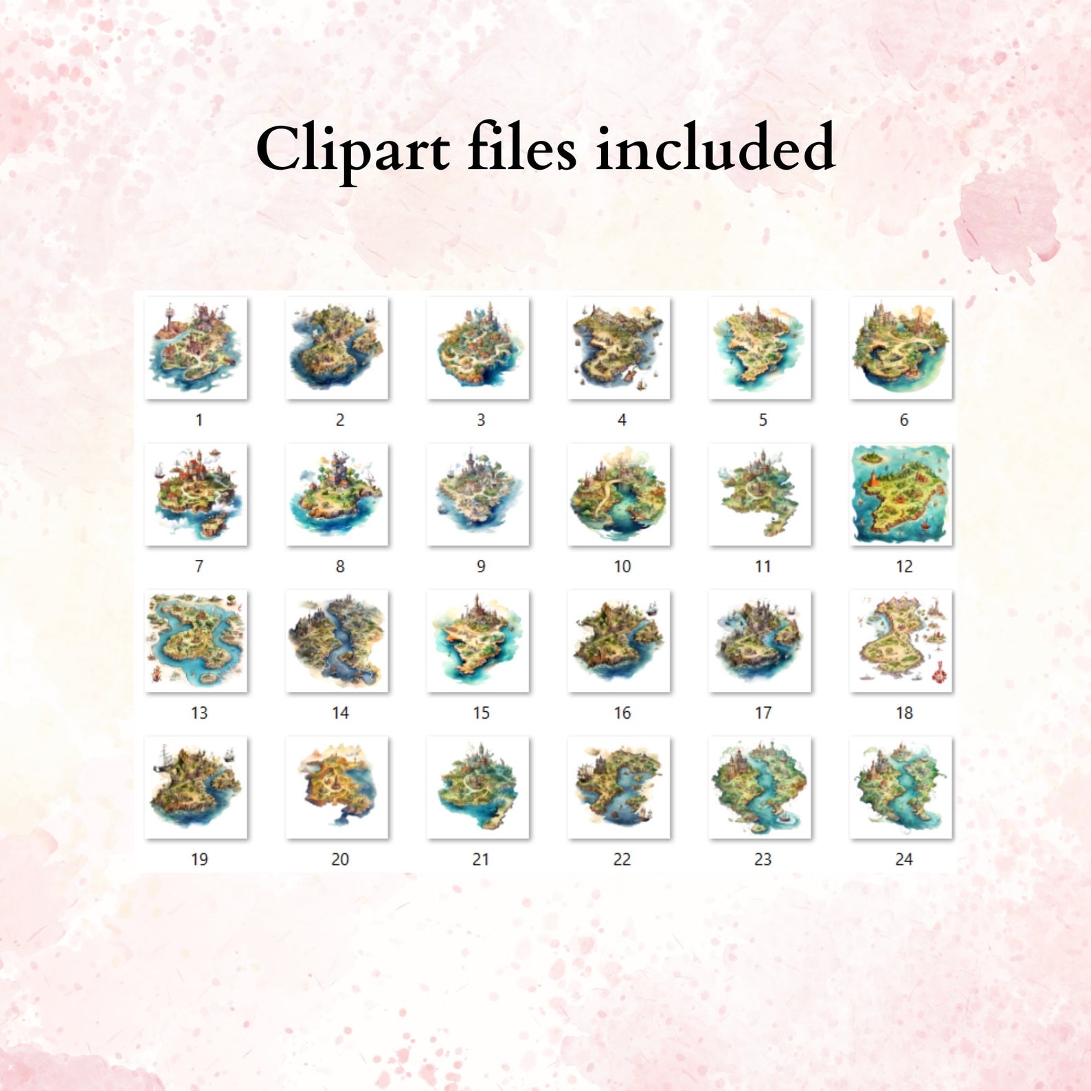 Cartography Maps Clipart, Map Illustration, Landscape Art, Watercolor ...