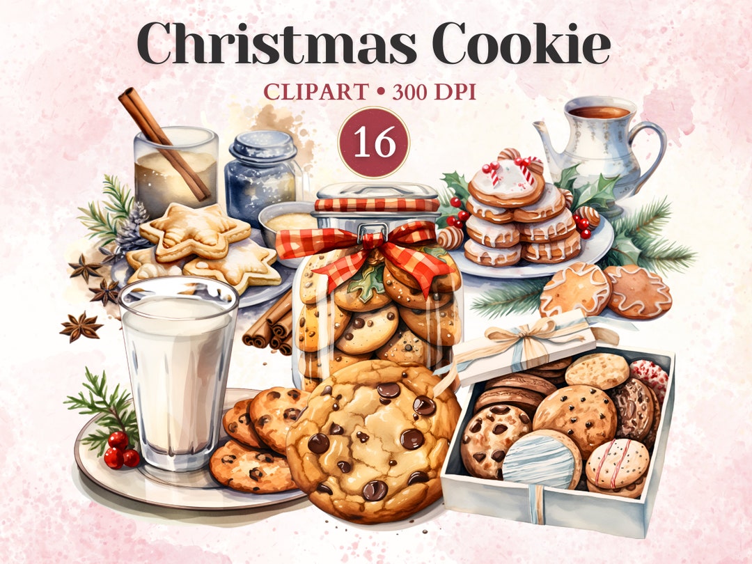 Christmas Cookie Clipart Watercolor Baking Sweet - Etsy