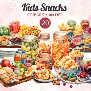 Kids Snacks Clipart, School Food Clipart, Child Food, Back to School ...