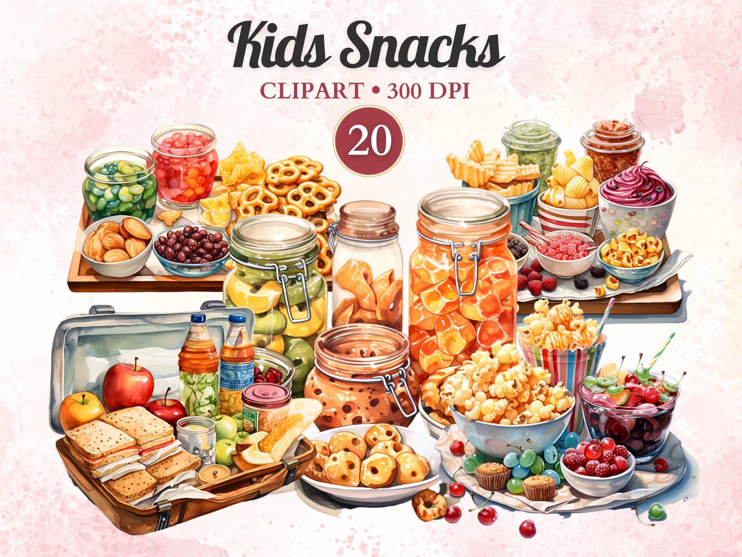 Kids Snacks Clipart, School Food Clipart, Child Food, Back to School ...