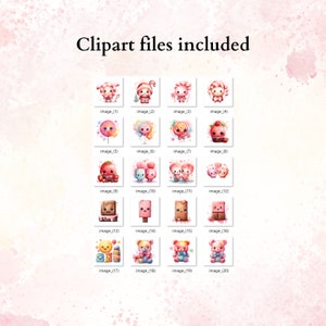 Kawaii Candy Clipart, Watercolor, Kawaii Food Clipart Set, Cute Food ...