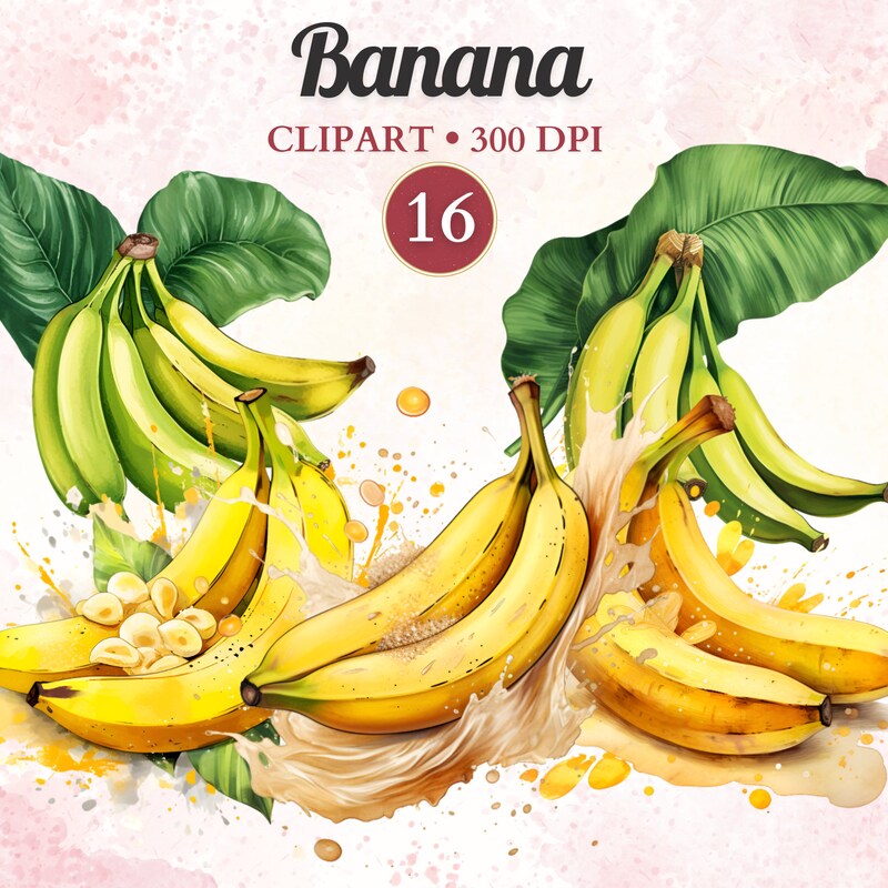 Watercolor Banana Clipart - Etsy