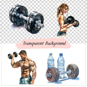 Dumbbell Clipart, Dumbbell Png, Gym Clipart, Strenght Training, Workout ...