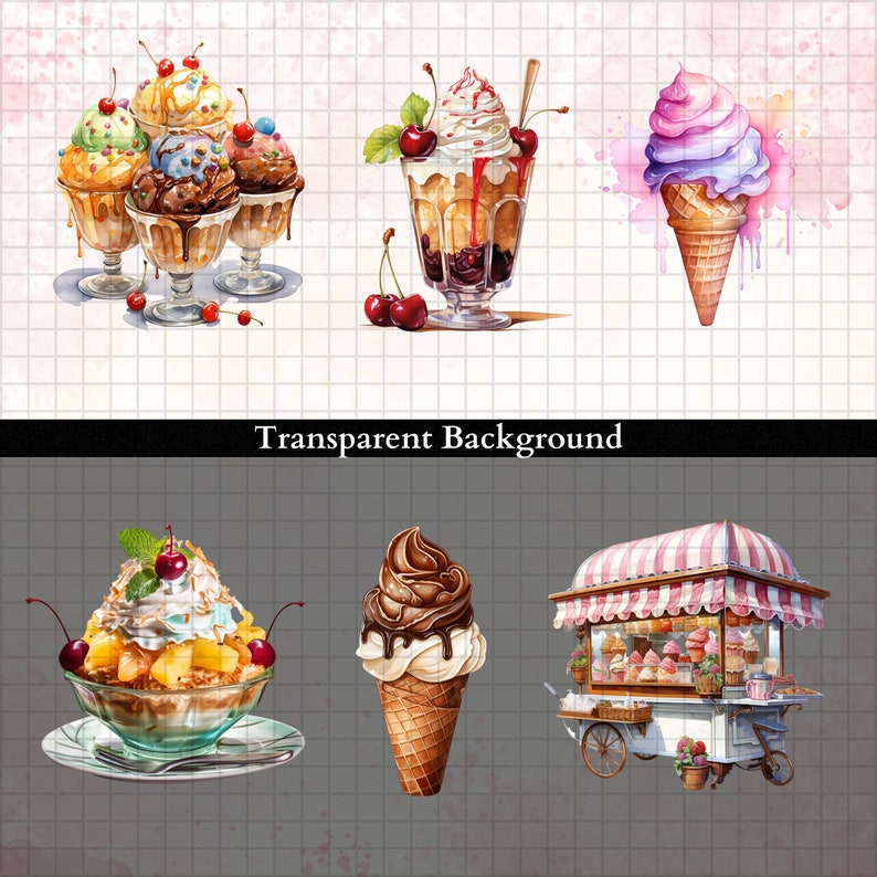 Ice Cream Clipart, Bundle, Set, Png, Cone, Summer Treats, Ice Cream ...