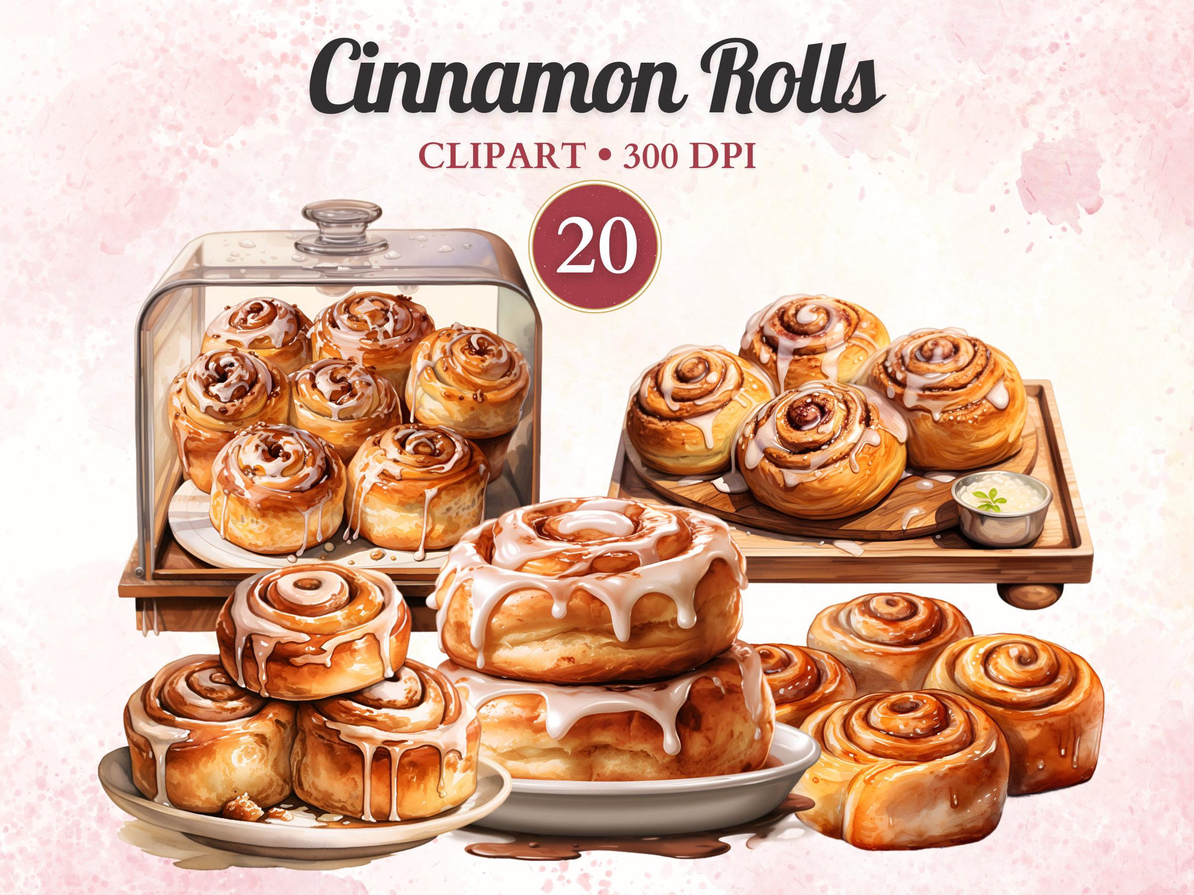 Cinnamon Roll Clipart, Cozy Clipart, Cinnamon Bun, Traditional Sweet ...