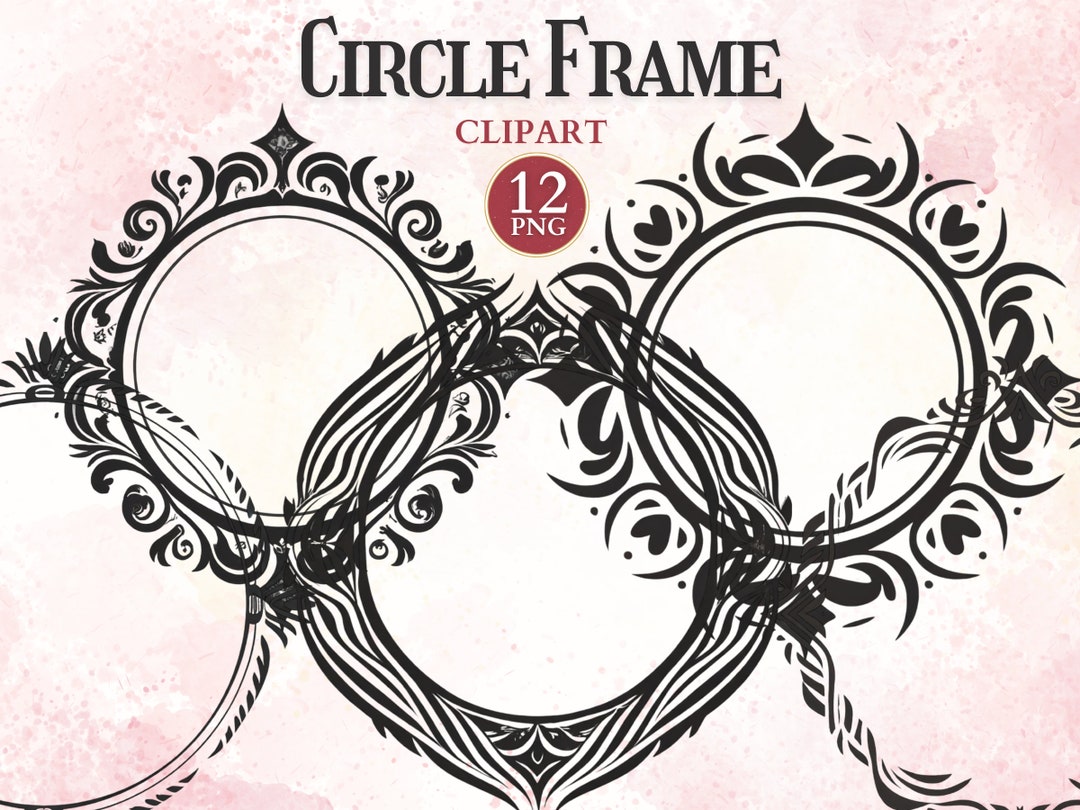 Circle Frame Clipart, Printable Photo Frame Png, Ornate Picture ...
