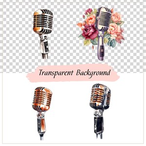 Retro Microphone Clipart, Microphone Png, Audio, Musician, Singer ...
