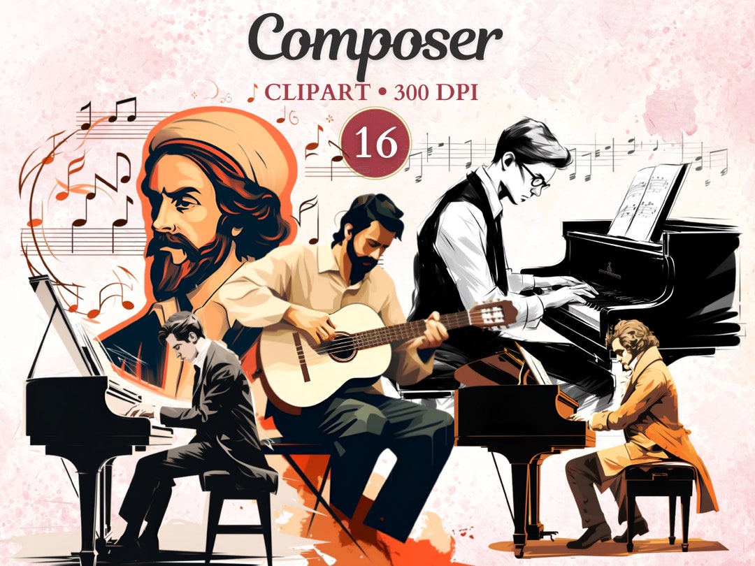Composer Clipart, Music Composer, Music Notes, Musician Png, Music ...